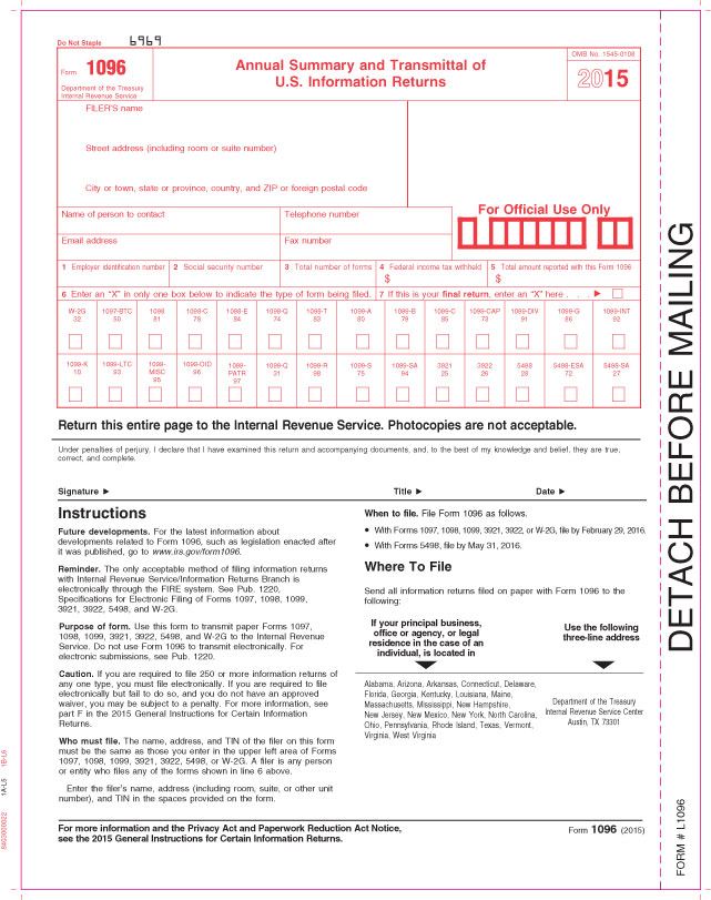 JDE Tax Forms. L1096